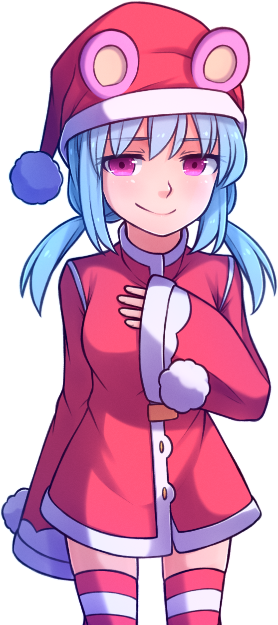 The Big ImageBoard (TBIB) - 1girl blue hair coat ears through headwear ...