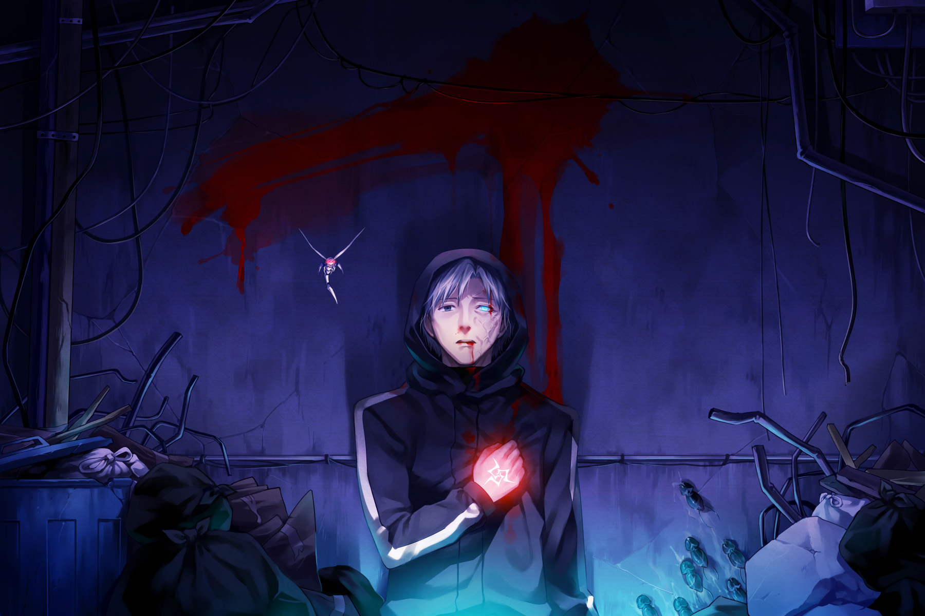 The Big ImageBoard (TBIB) - 1boy blood blue eyes bug commentary request ...