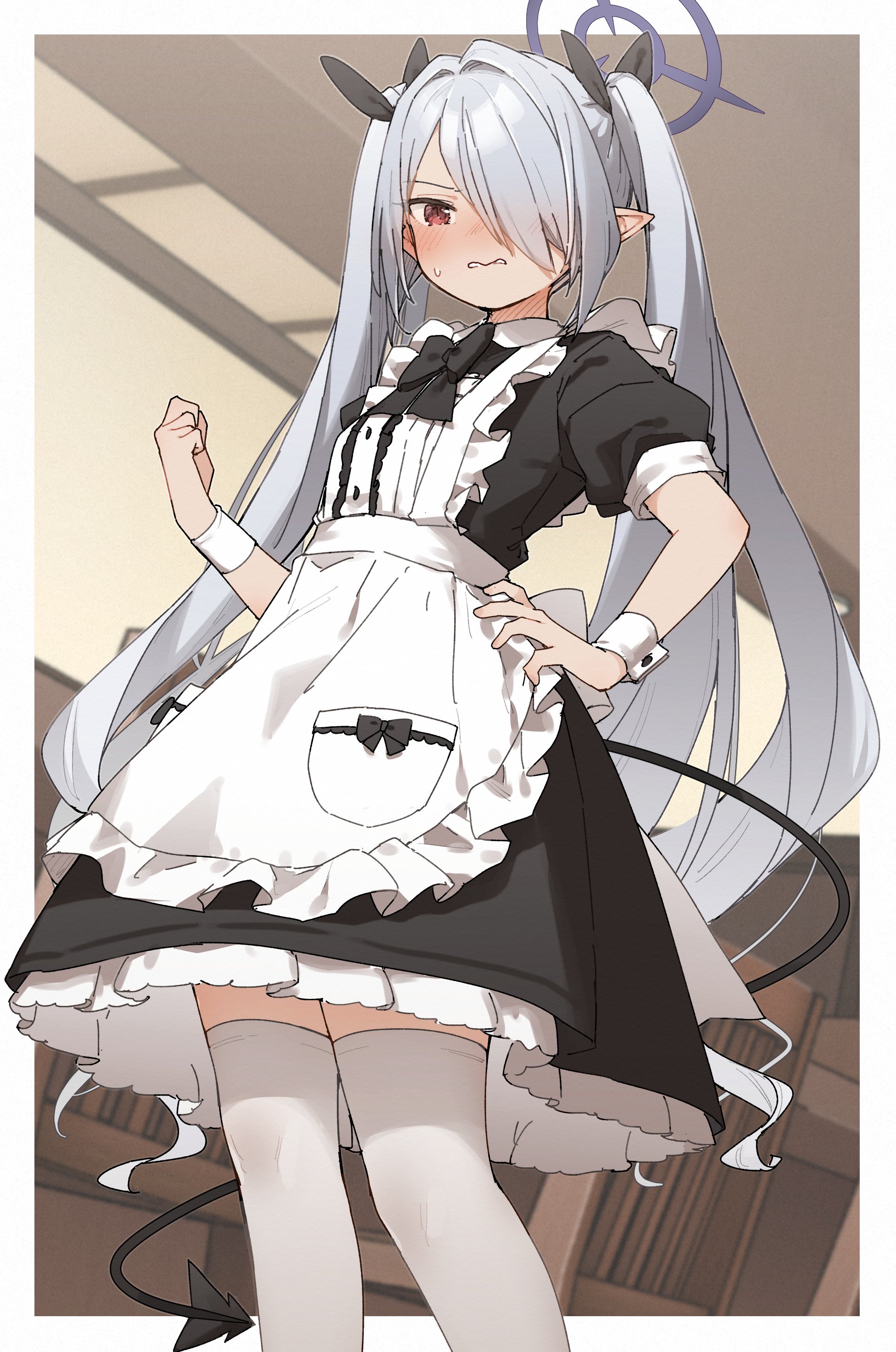 The Big ImageBoard (TBIB) - 1girl absurdres alternate costume apron black dress black ribbon ...