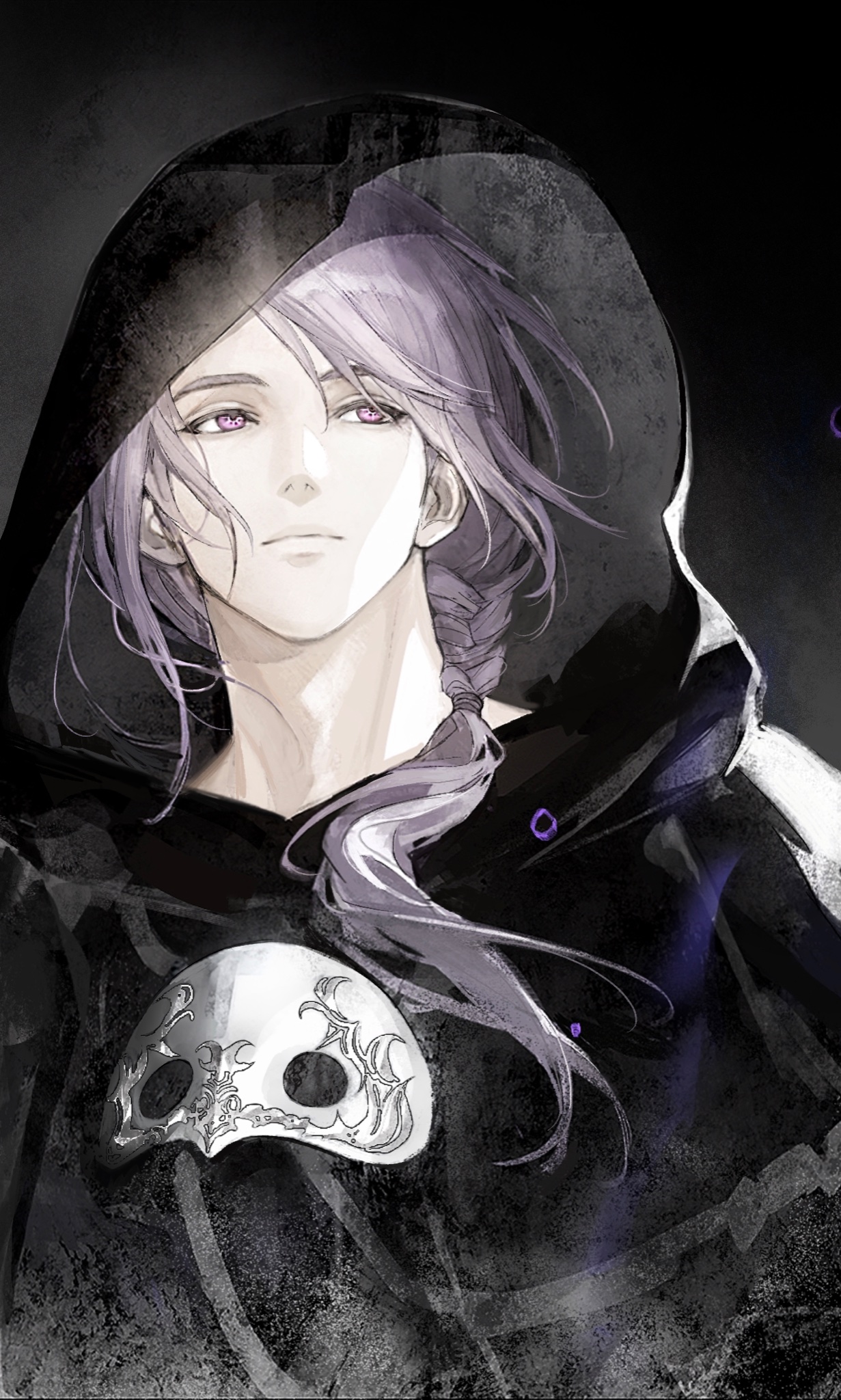 The Big ImageBoard (TBIB) - 1boy androgynous black background black ...