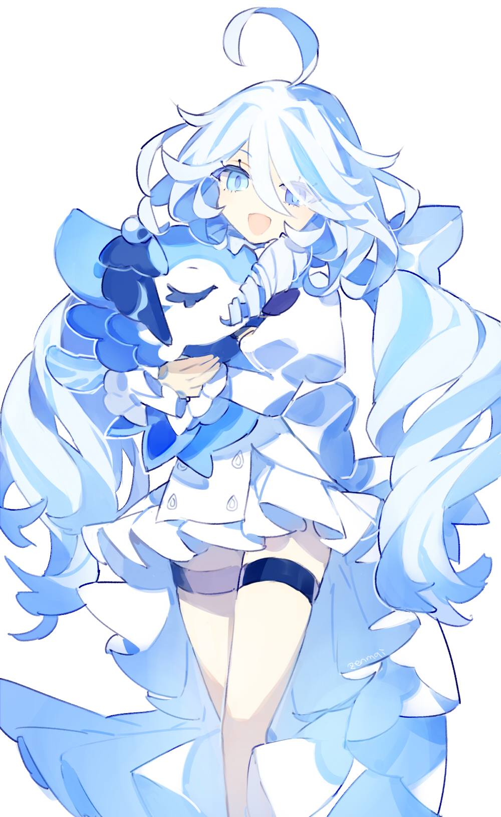 The Big ImageBoard (TBIB) - 1girl alternate costume animal blue eyes blue hair closed eyes ...