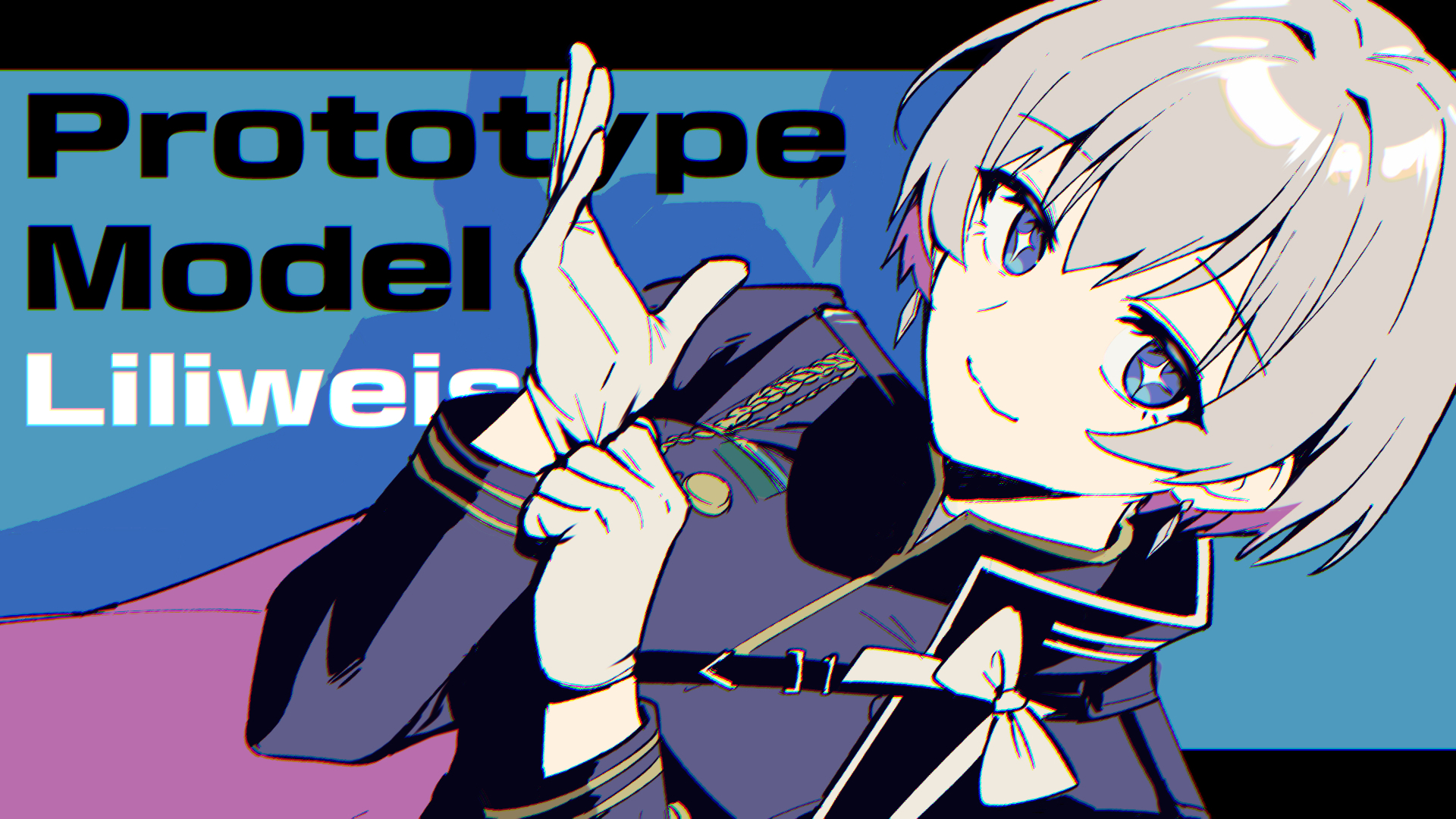 The Big ImageBoard (TBIB) - 1girl ame arare blue background blue eyes bow bowtie character name ...