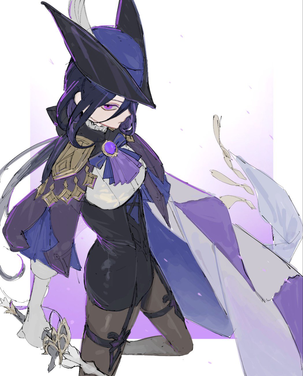 The Big Imageboard Tbib 1girl Ascot Black Hair Breasts Clorinde