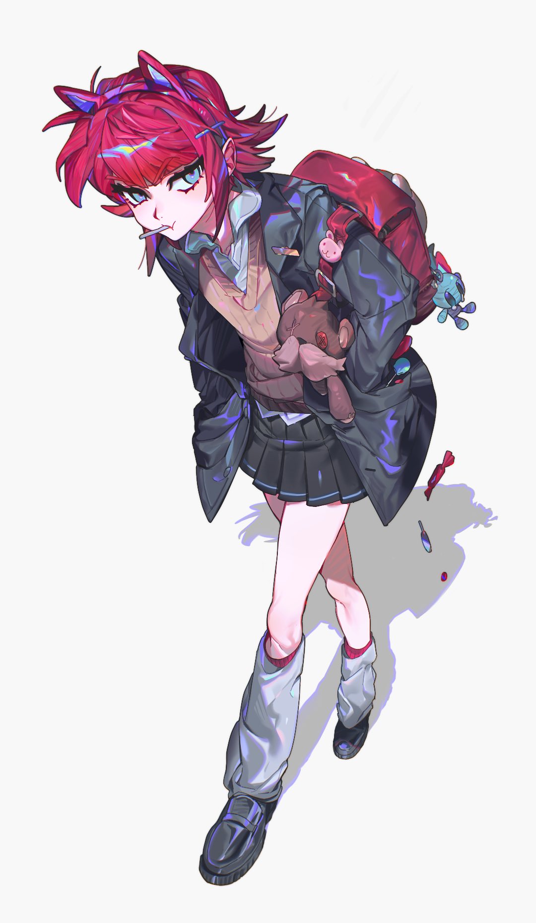 The Big ImageBoard (TBIB) - 1girl animal ears backpack bag bag charm blue eyes candy cat ears ...