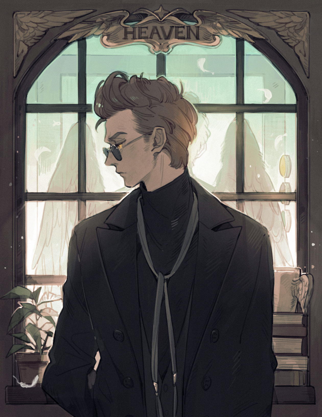 The Big ImageBoard (TBIB) - 2boys angel aziraphale (good omens) crowley ...