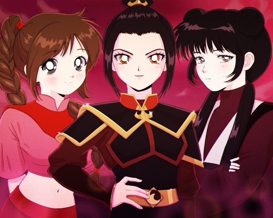The Big ImageBoard (TBIB) - 3girls avatar: the last airbender avatar legends azula black hair ...