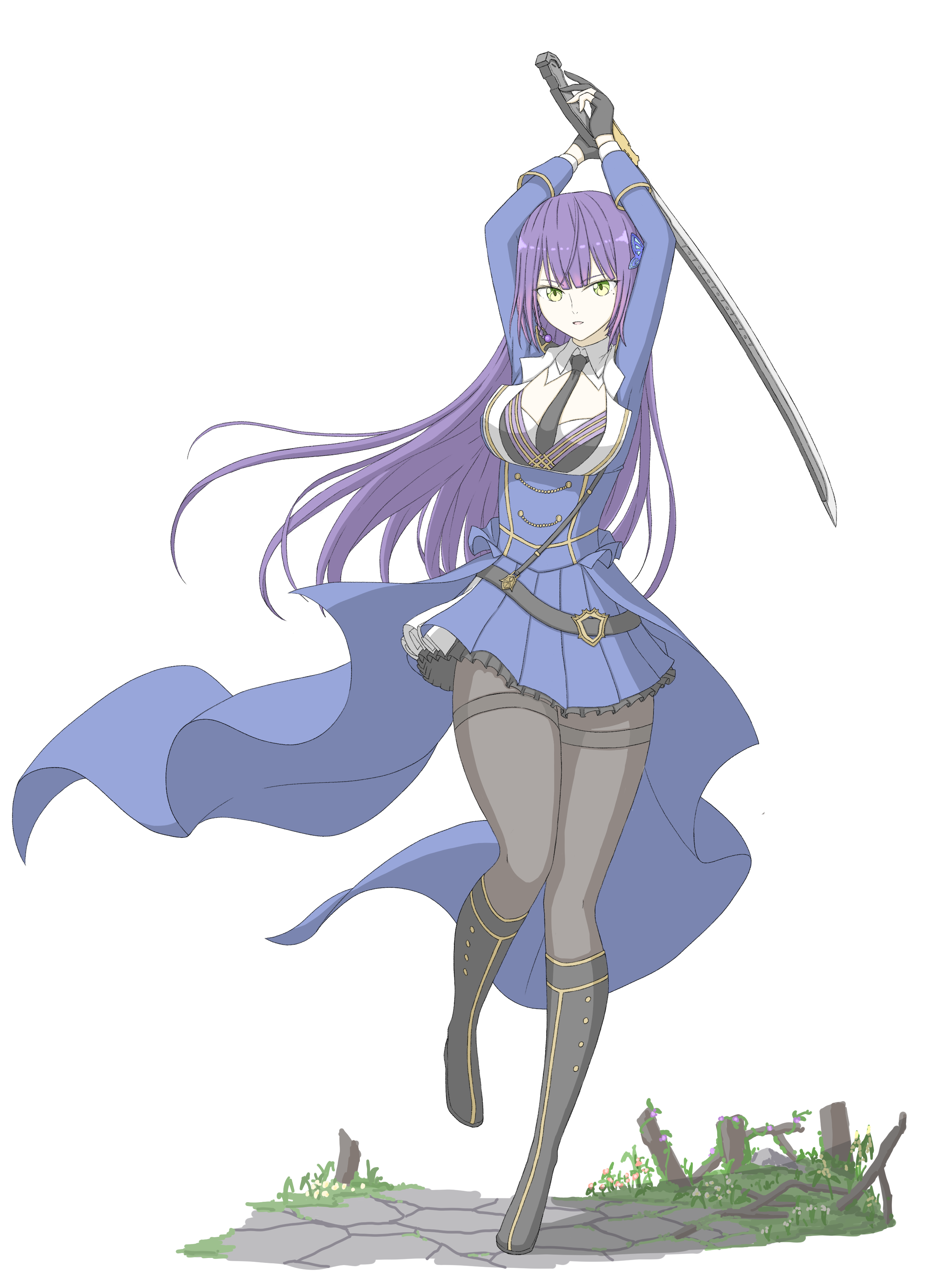 The Big ImageBoard (TBIB) - 1girl absurdres arms up assault lily black ...