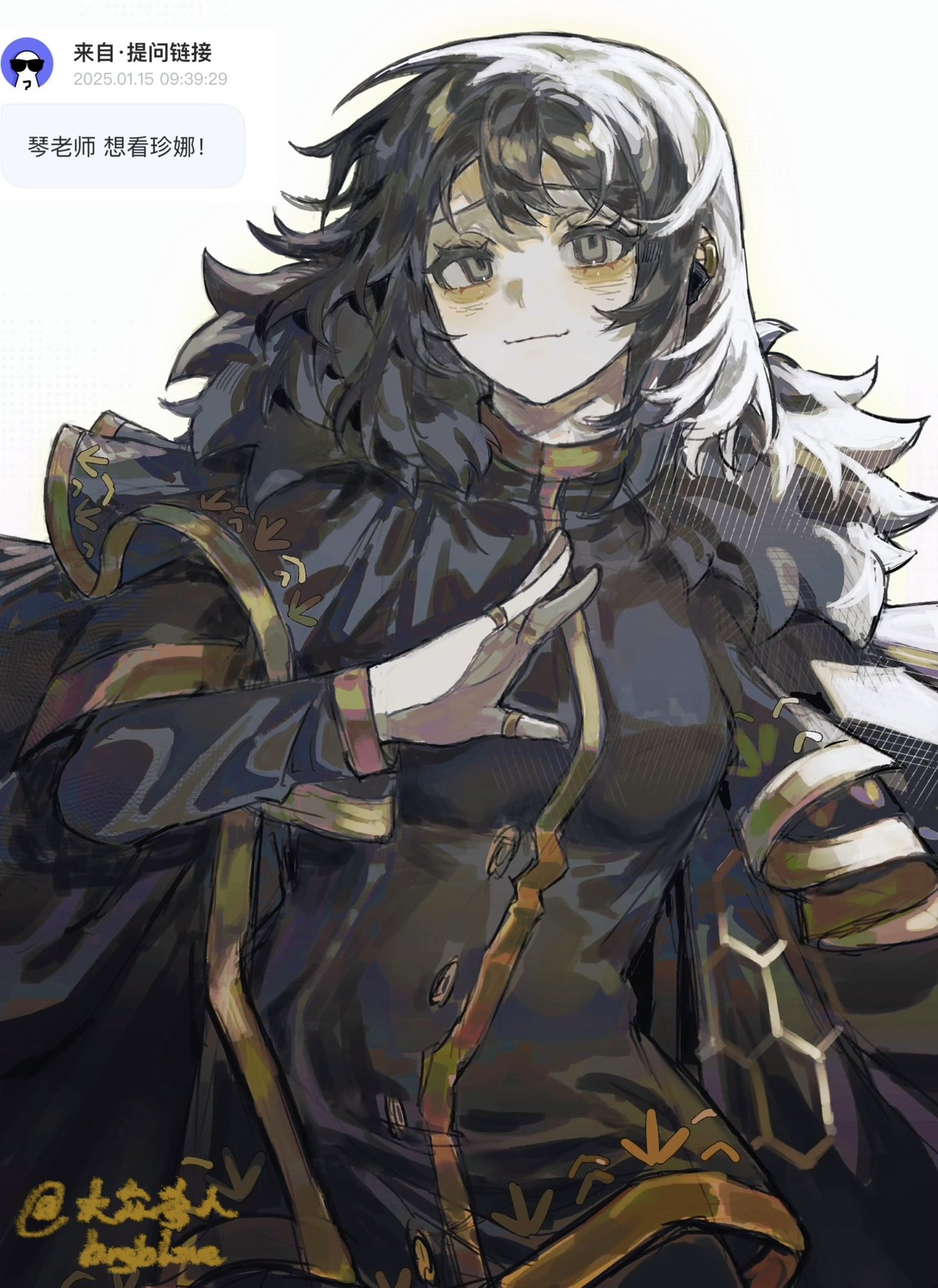 The Big ImageBoard (TBIB) - 1girl black cape black dress black eyes black hair bngb love cape ...