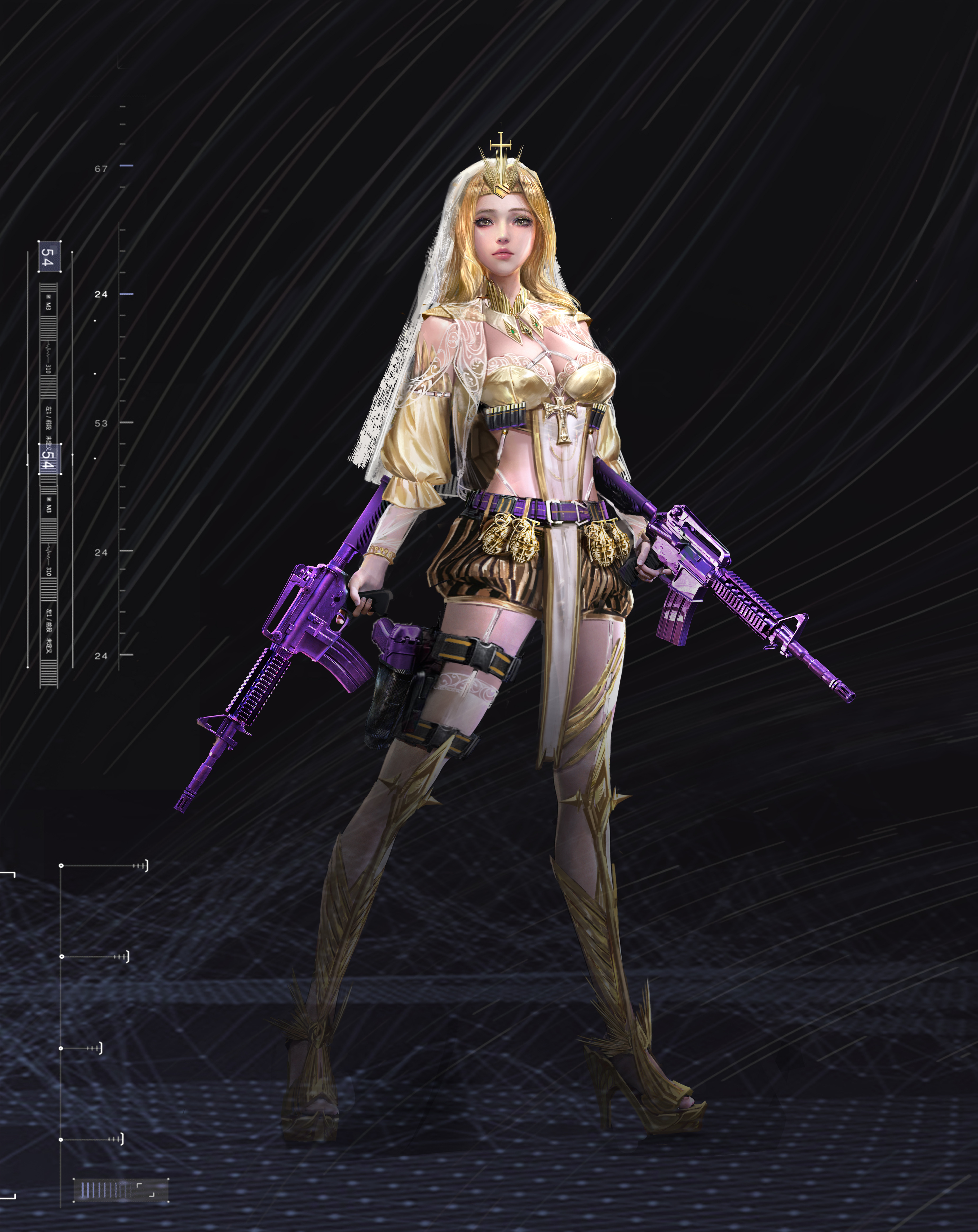 The Big ImageBoard (TBIB) - 1girl absurdres armor armored boots assault rifle belt belt buckle ...