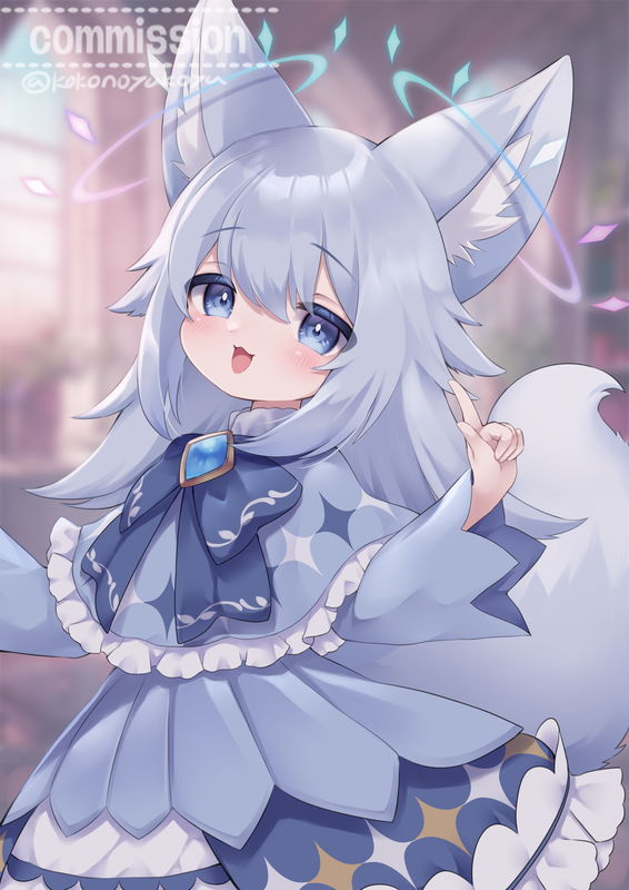The Big ImageBoard (TBIB) - 1girl animal ear fluff animal ears artist name blue bow blue bowtie ...