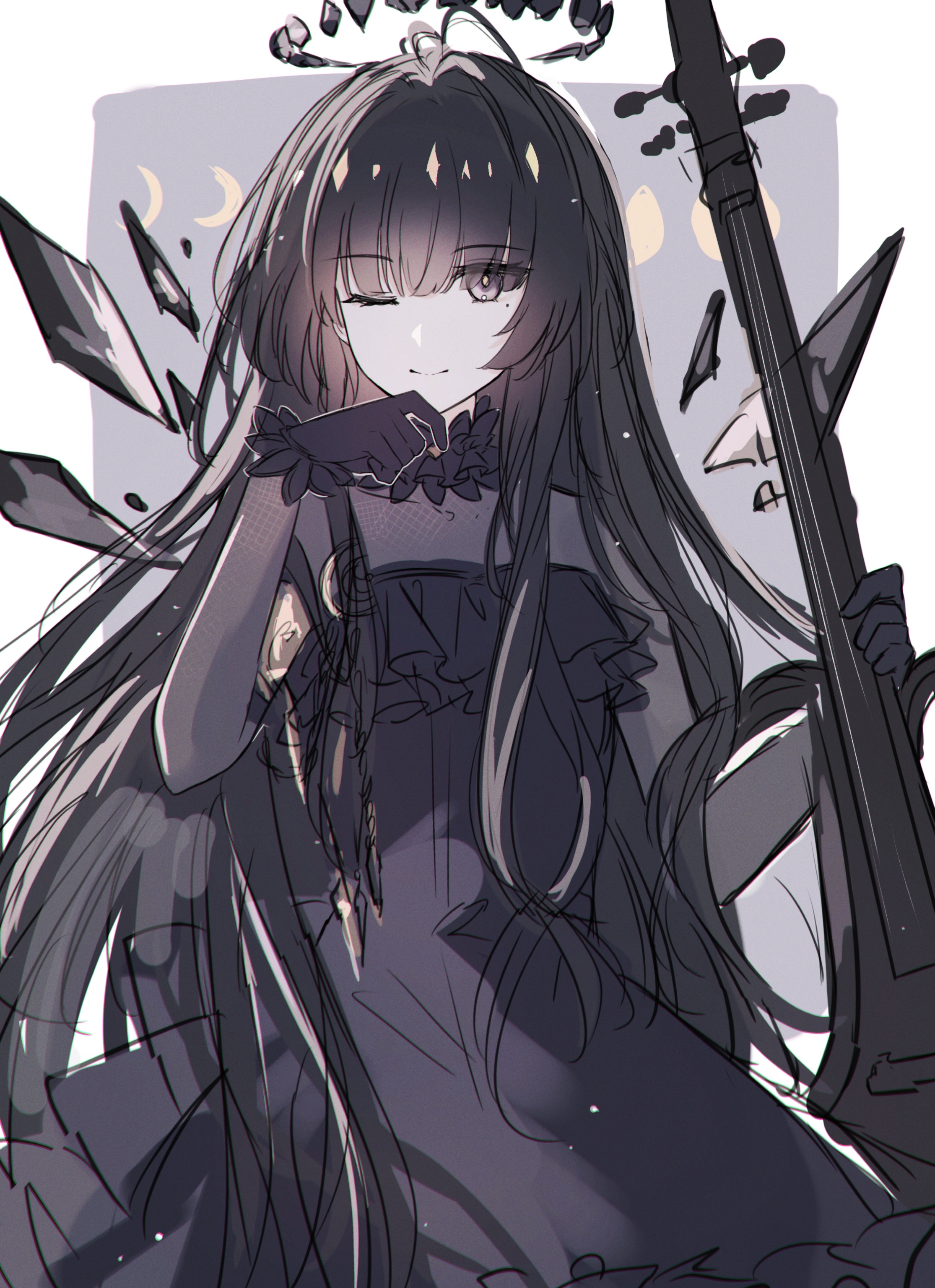 The Big ImageBoard (TBIB) - 1girl absurdres ambience synesthesia arknights black dress black ...