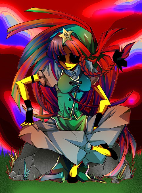The Big Imageboard Tbib Bad Id Bad Pixiv Id Hong Meiling Long Hair