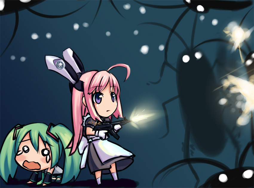 The Big ImageBoard (TBIB) - 2girls animal ears bug chibi cockroach ...