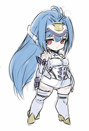 The Big ImageBoard (TBIB) - 1girl ahoge black gloves blue hair boots ...