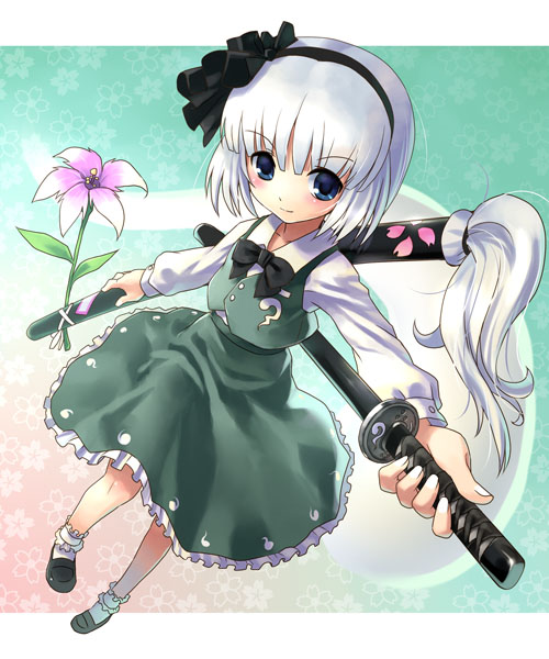 The Big Imageboard Tbib Black Hairband Blue Eyes Bow Bowtie Flower