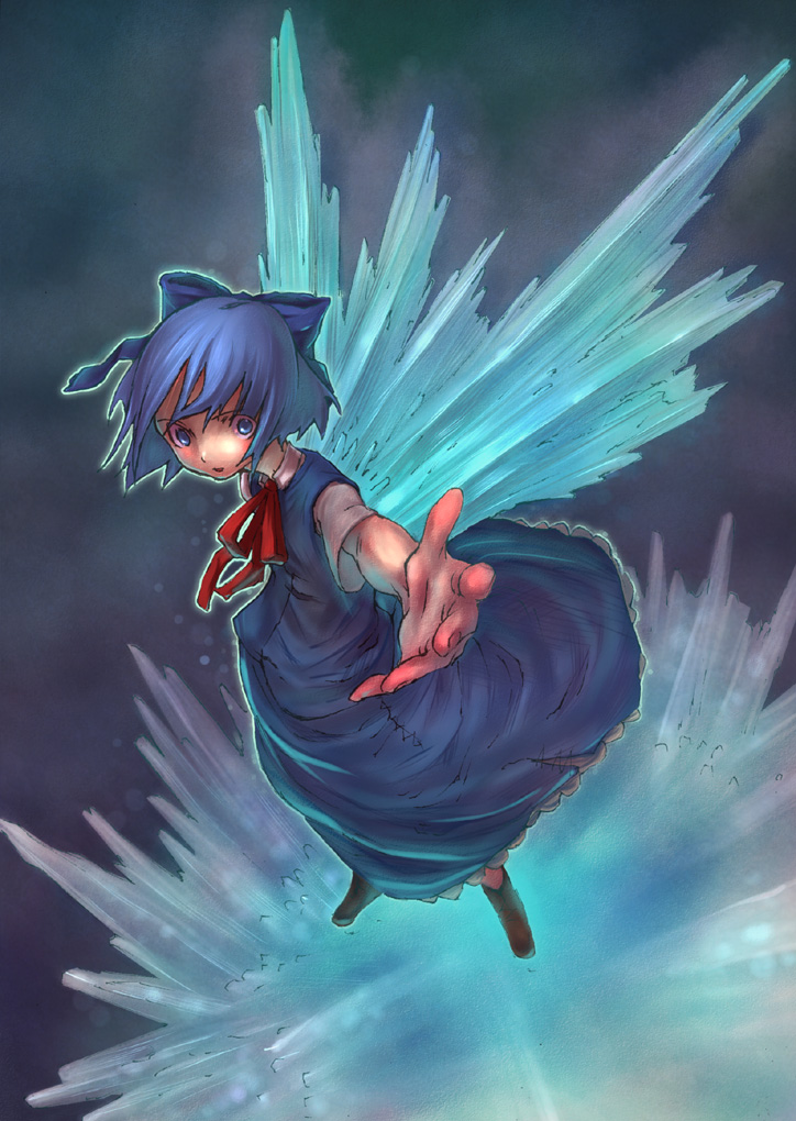 The Big Imageboard Tbib 1girl Blue Bow Blue Dress Blue Eyes Blue