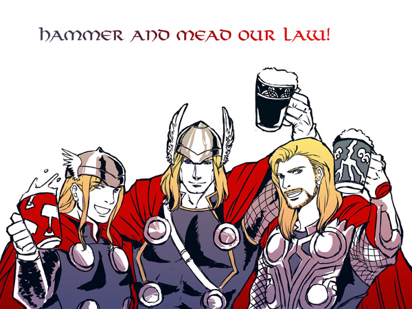 The Big ImageBoard (TBIB) - 3boys alcohol armor beer beer mug belt ...