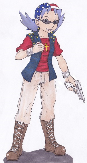 The Big ImageBoard (TBIB) - 1girl america bandit keith blue eyes blue ...