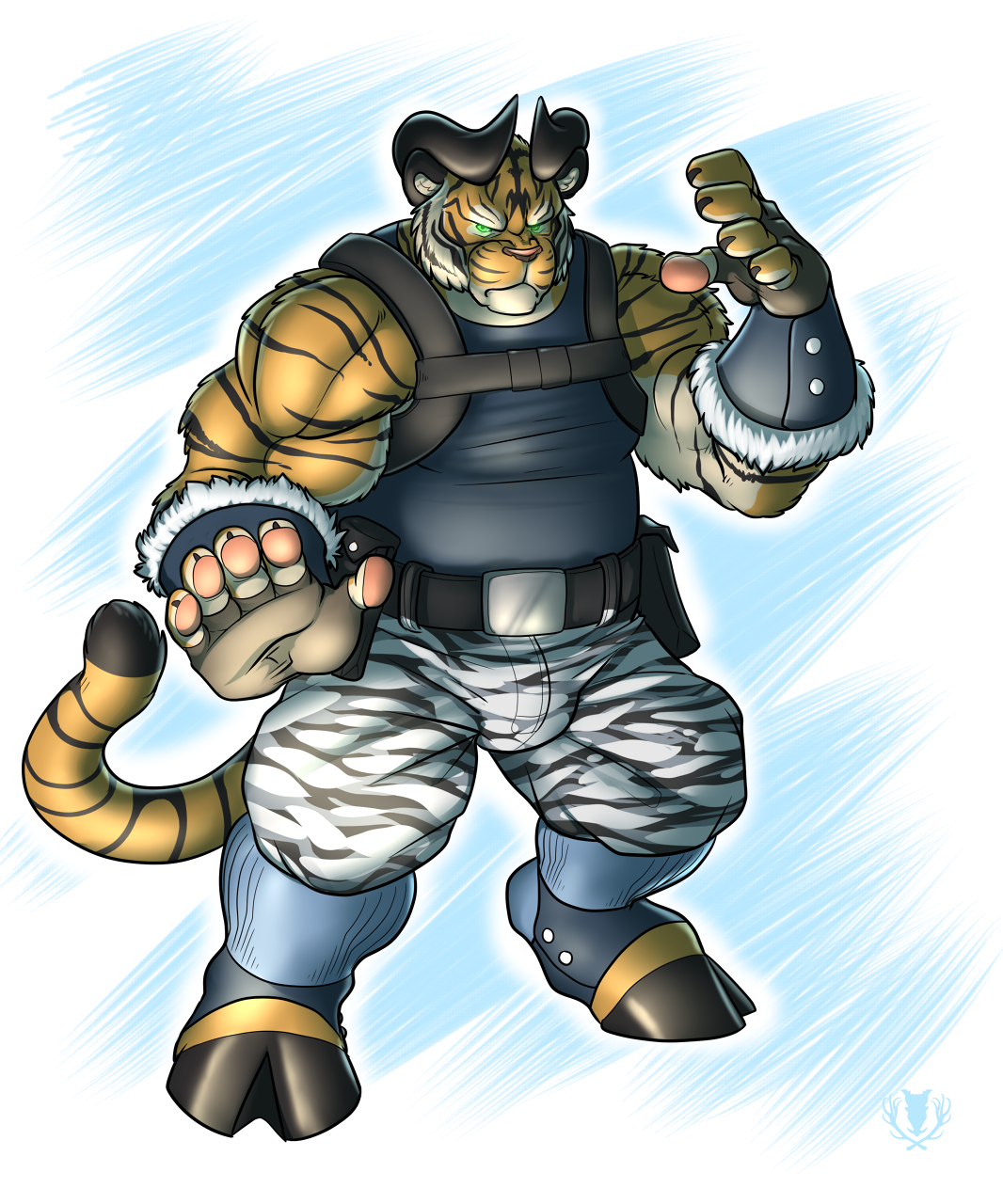 The Big ImageBoard (TBIB) - 2013 anthro belt biceps big muscles biped black hooves bottomwear ...