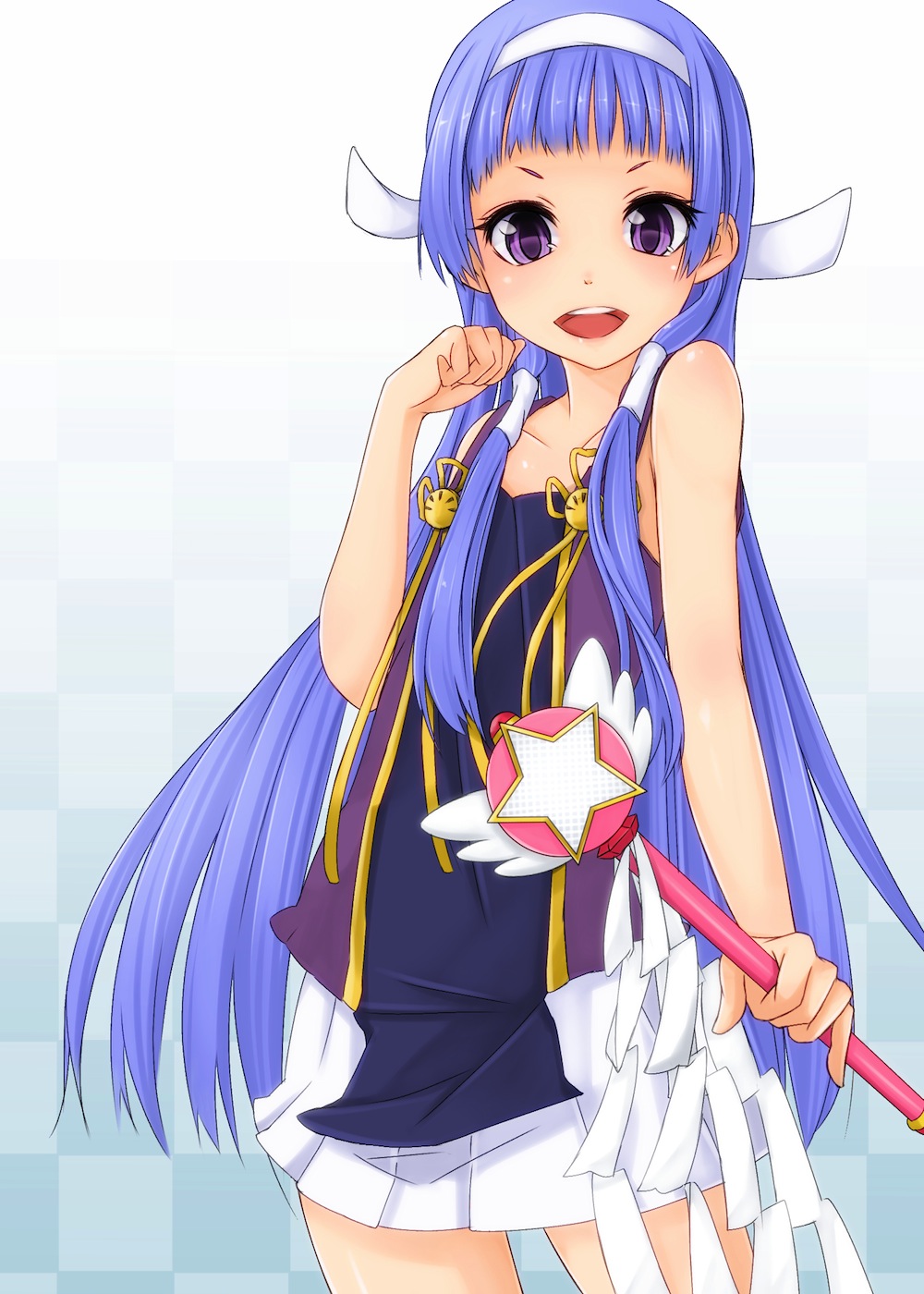 The Big Imageboard Tbib 1girl Bangs Blue Hair Blunt Bangs Blush