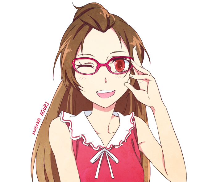 The Big Imageboard Tbib Bad Id Bad Pixiv Id Bespectacled Brown Hair