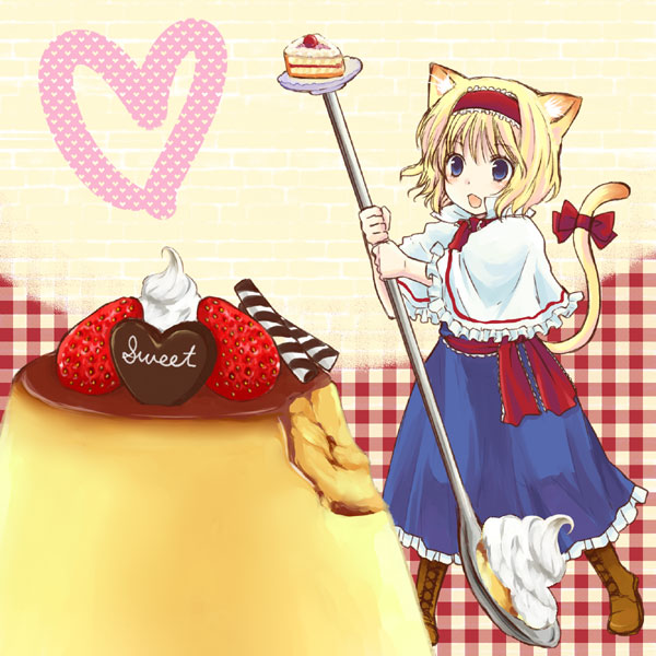 The Big ImageBoard (TBIB) - 1girl alice margatroid animal ears blonde hair blue eyes boots cake ...