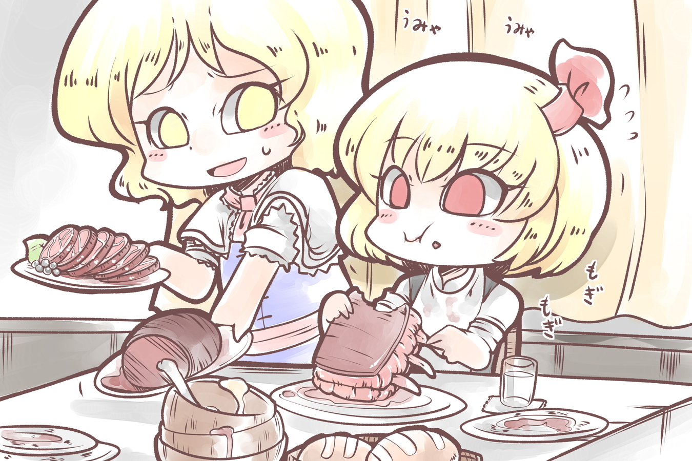 The Big ImageBoard (TBIB) - 2girls alice margatroid bad id bad pixiv id blonde hair bread ...