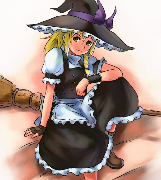 The Big ImageBoard (TBIB) - 1girl bad id bad pixiv id blonde hair braid broom fingerless gloves ...