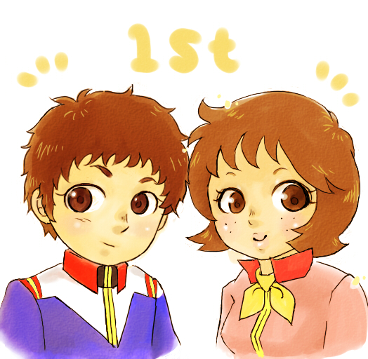 The Big ImageBoard (TBIB) - 1boy 1girl amuro ray brown eyes brown hair ...