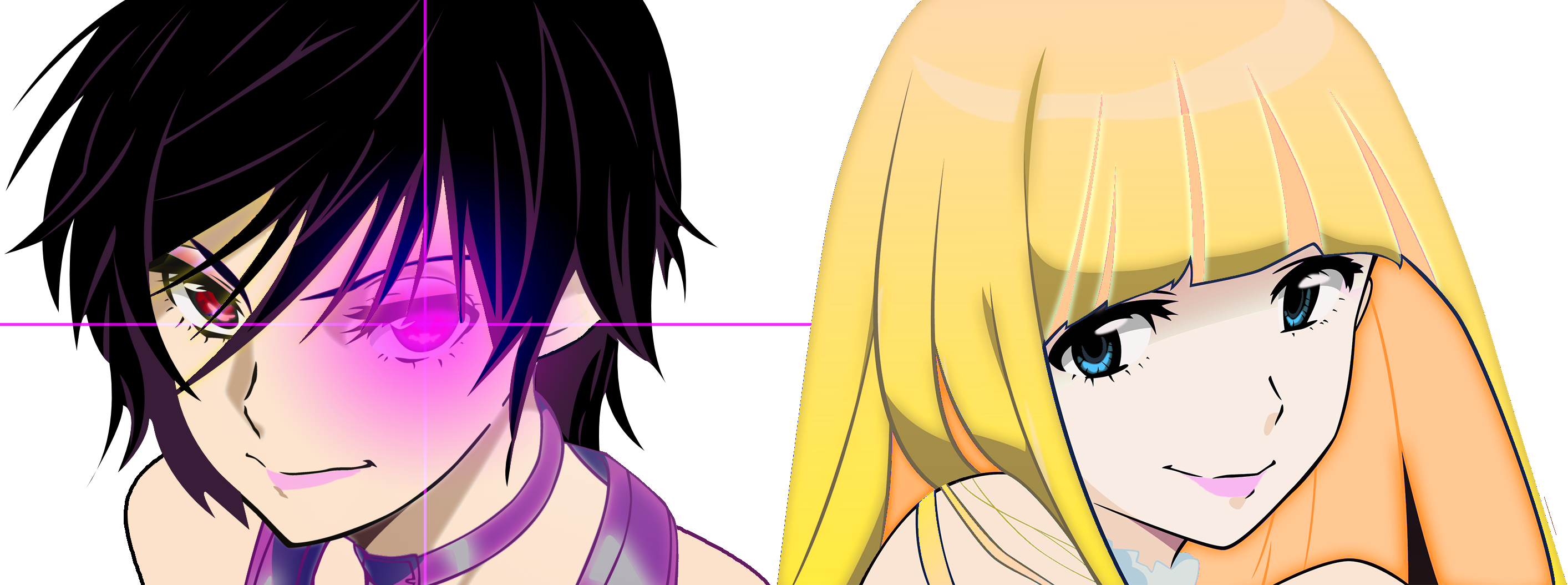 The Big Imageboard Tbib 2girls Black Hair Blonde Hair Blue Eyes