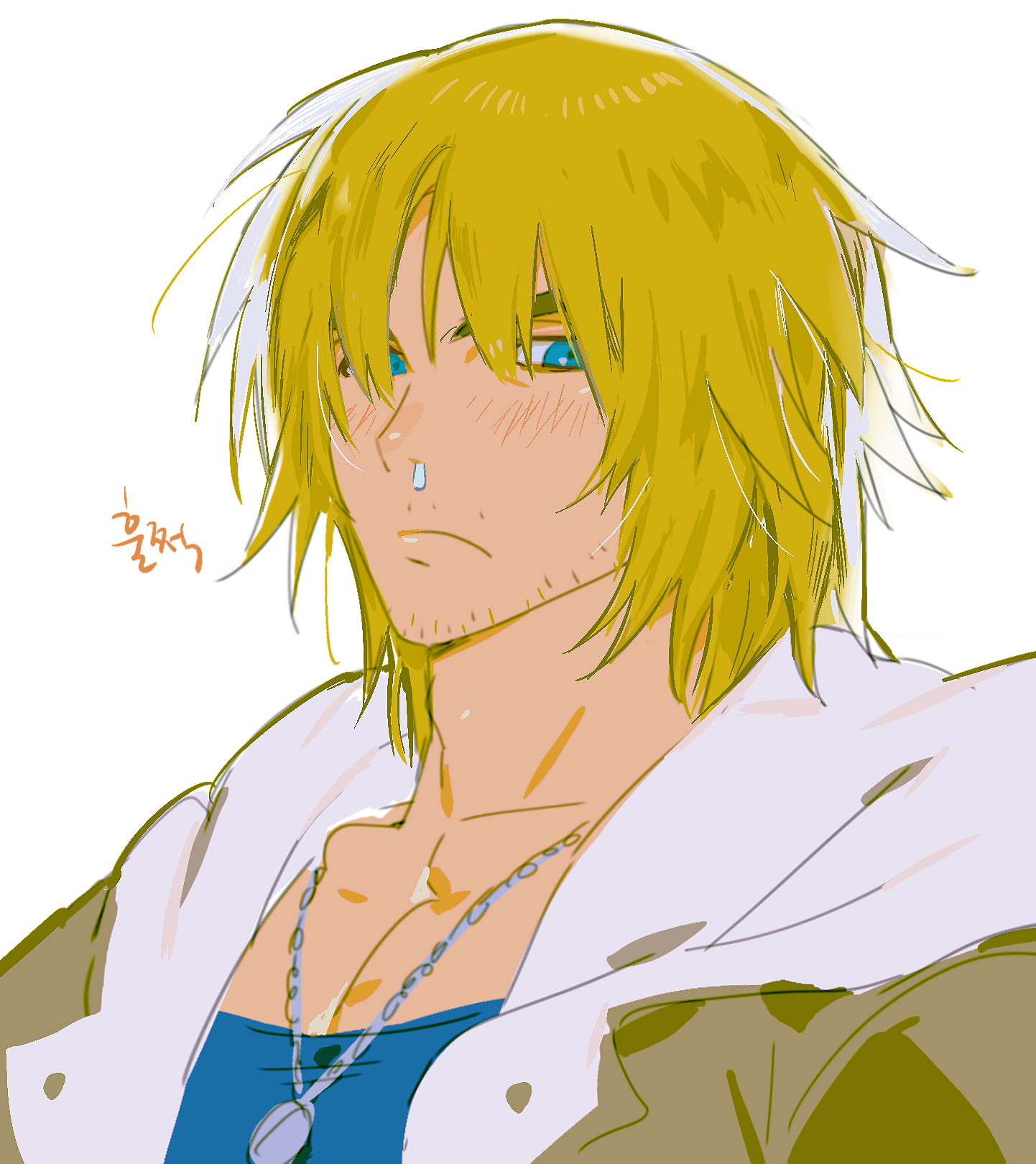 The Big ImageBoard (TBIB) - 1boy athanjccgg bara blonde hair blush ...