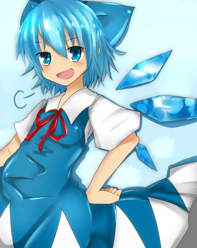 The Big ImageBoard (TBIB) - 1girl aqua eyes bad id bad pixiv id blue background blue bow blue ...
