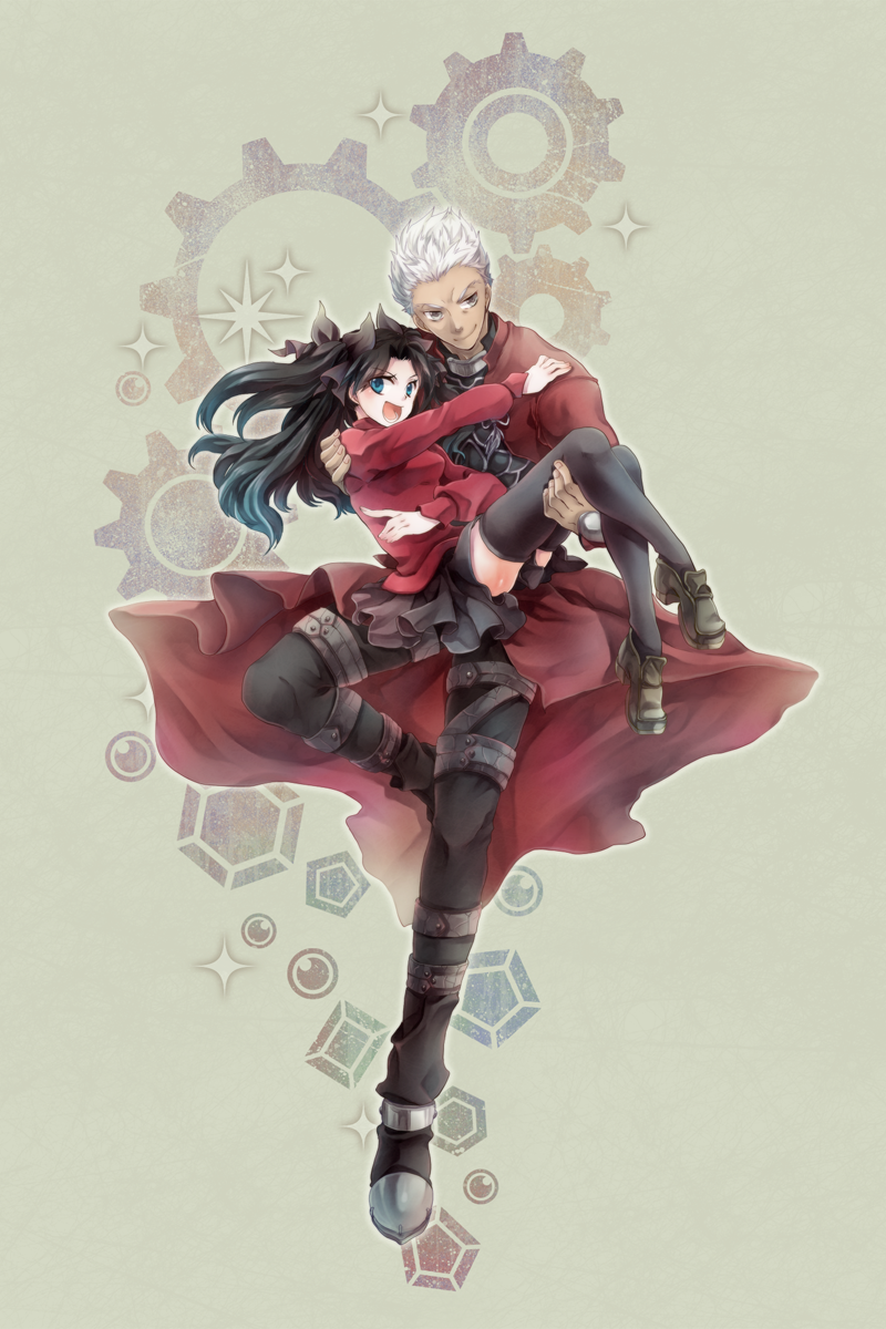 The Big ImageBoard (TBIB) - 1boy 1girl archer (fate) black hair black ...