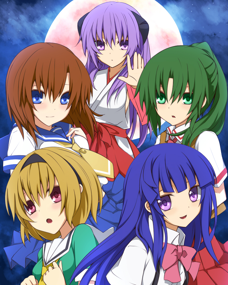 The Big Imageboard Tbib Blonde Hair Blue Eyes Blue Hair Bow Brown