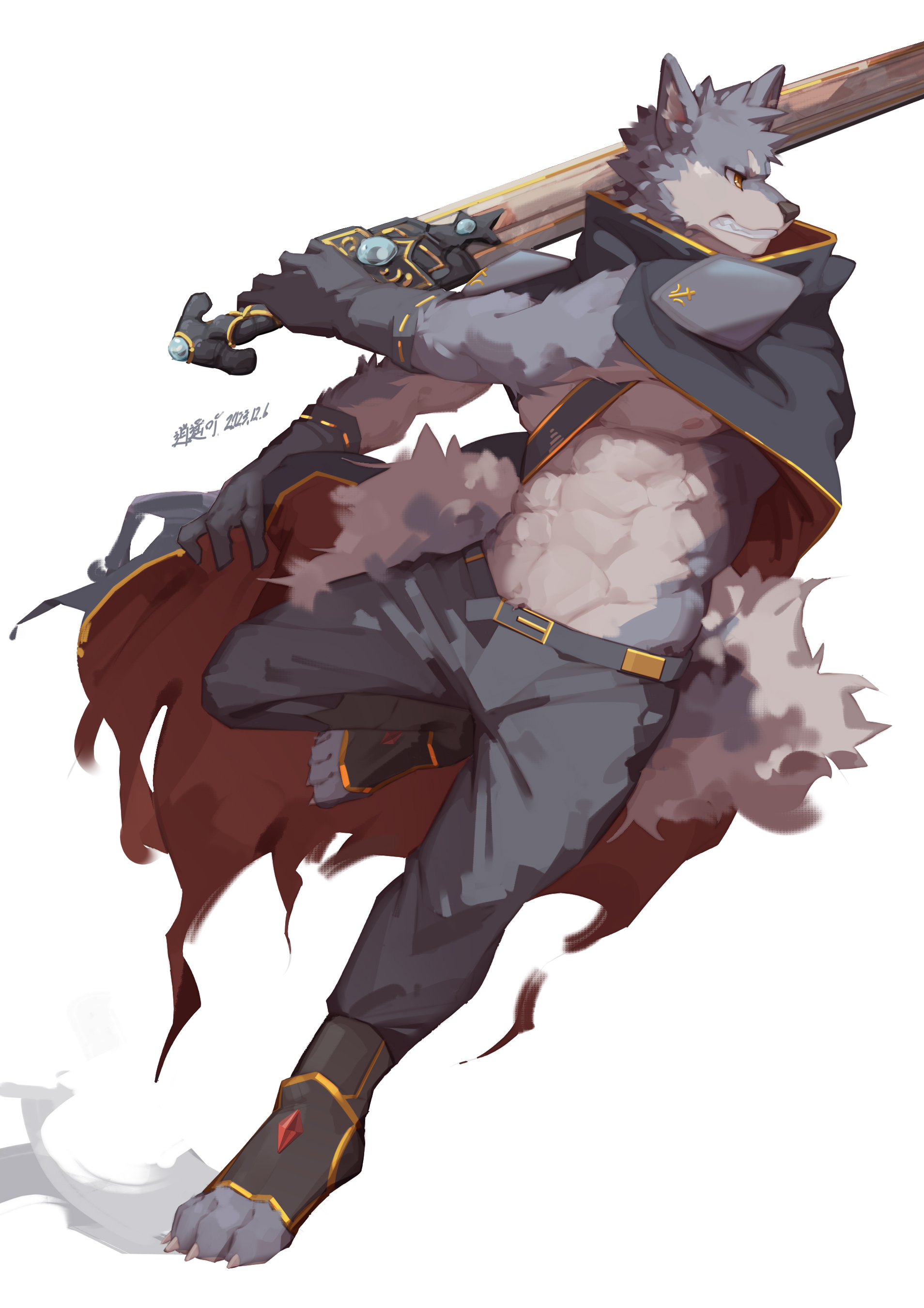 The Big ImageBoard (TBIB) - absurd res canid canine canis hi res humanoid male mammal solo wolf ...