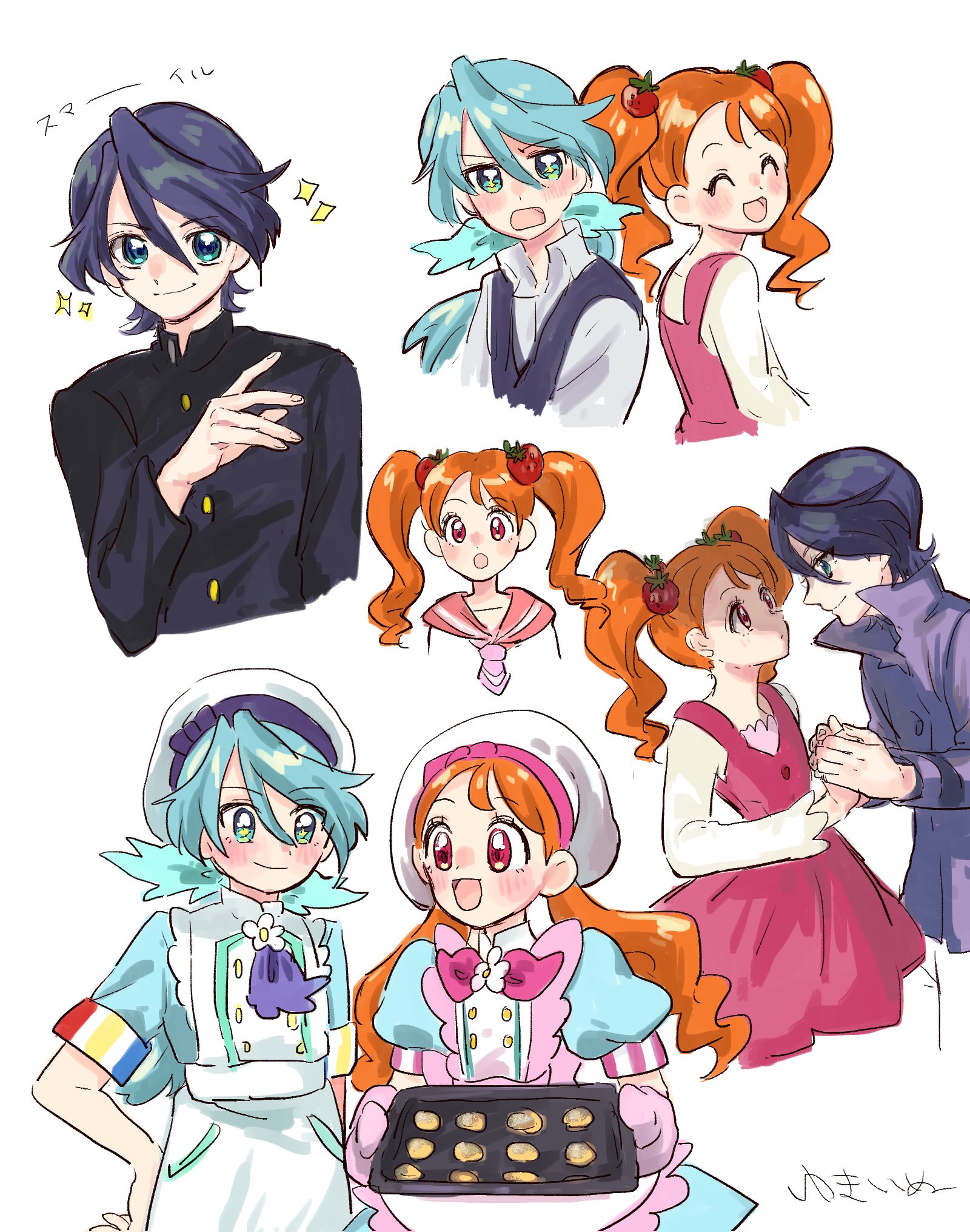 The Big ImageBoard (TBIB) - baking blue hair cookie couple flirting ...