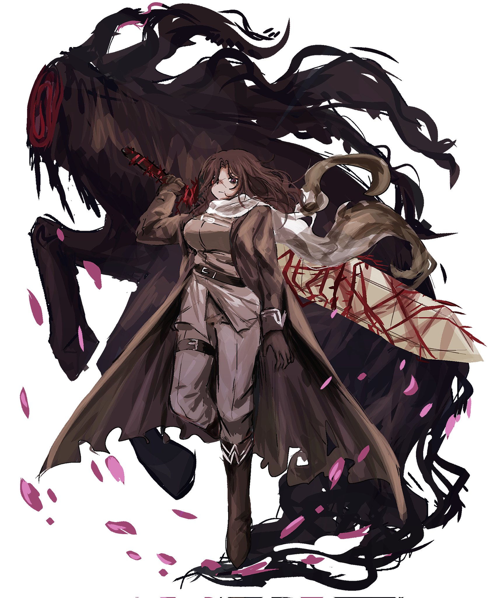 The Big ImageBoard (TBIB) - 1girl boots breasts brown coat brown ...