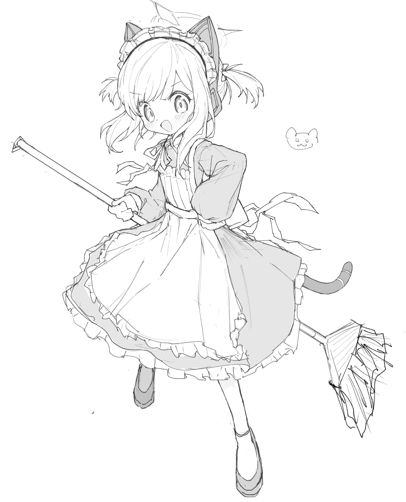 The Big ImageBoard (TBIB) - 1girl animal ear headphones animal ears apron blue archive blush ...