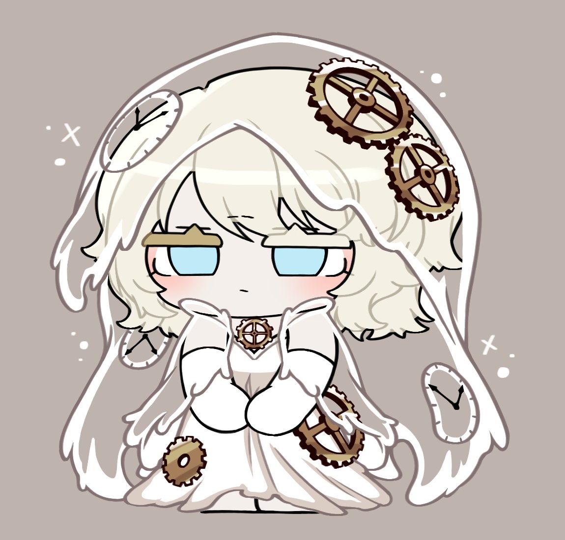 The Big ImageBoard (TBIB) - 1girl cape chibi cloak clock hair ornament ...