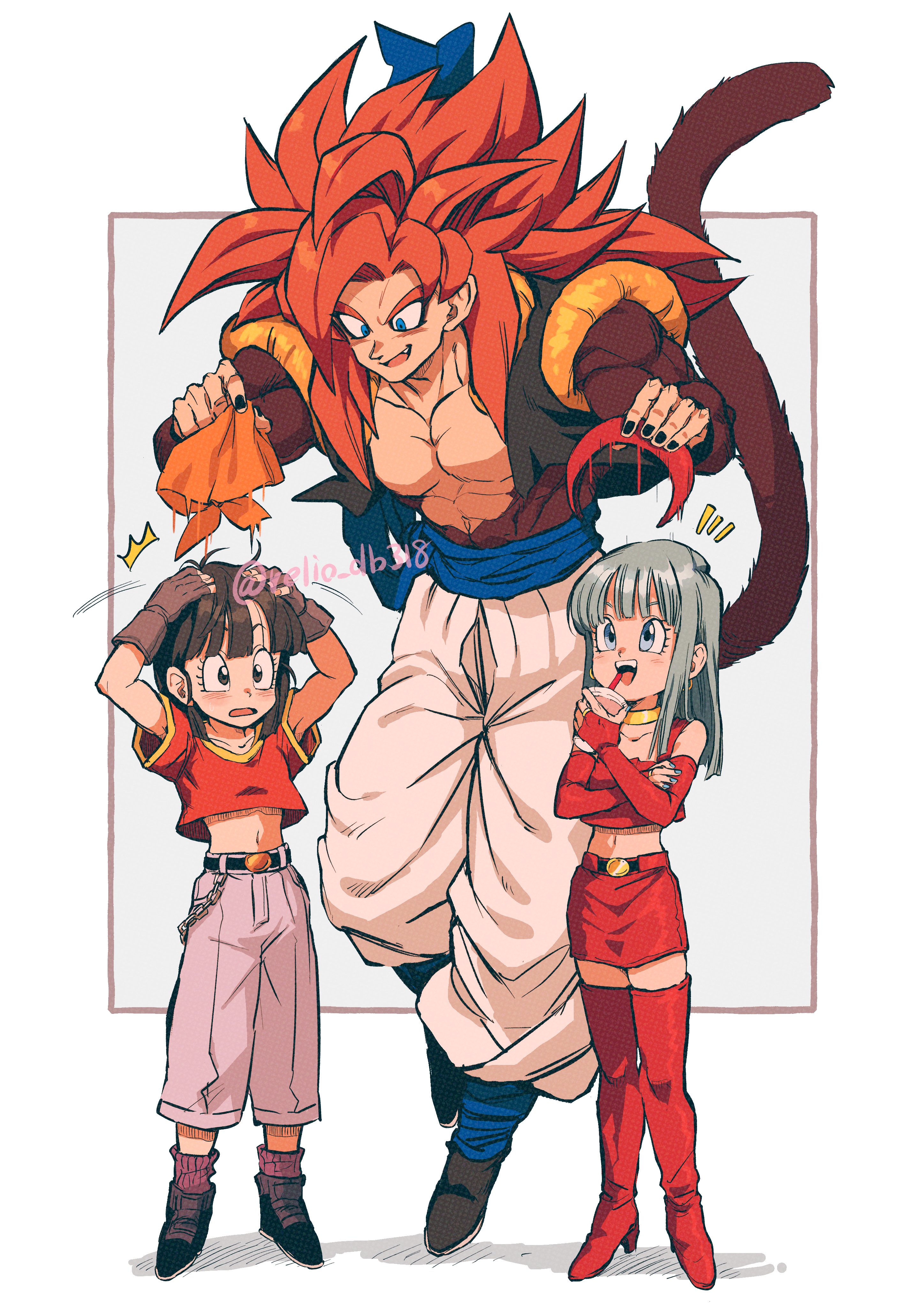 The Big ImageBoard (TBIB) - 1boy 2girls absurdres bandana belt chain ...