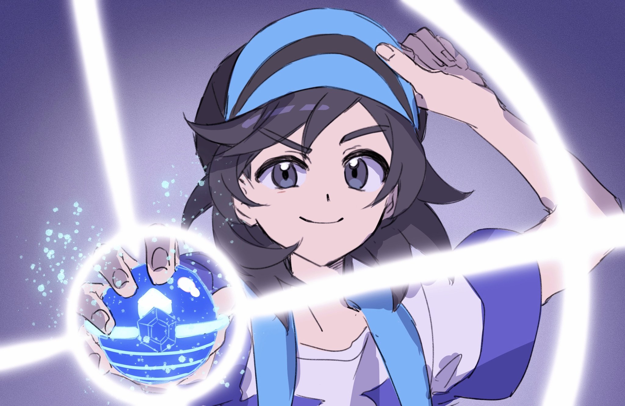 The Big ImageBoard (TBIB) - 1boy arm up backpack bag baseball cap black eyes black hair blue ...