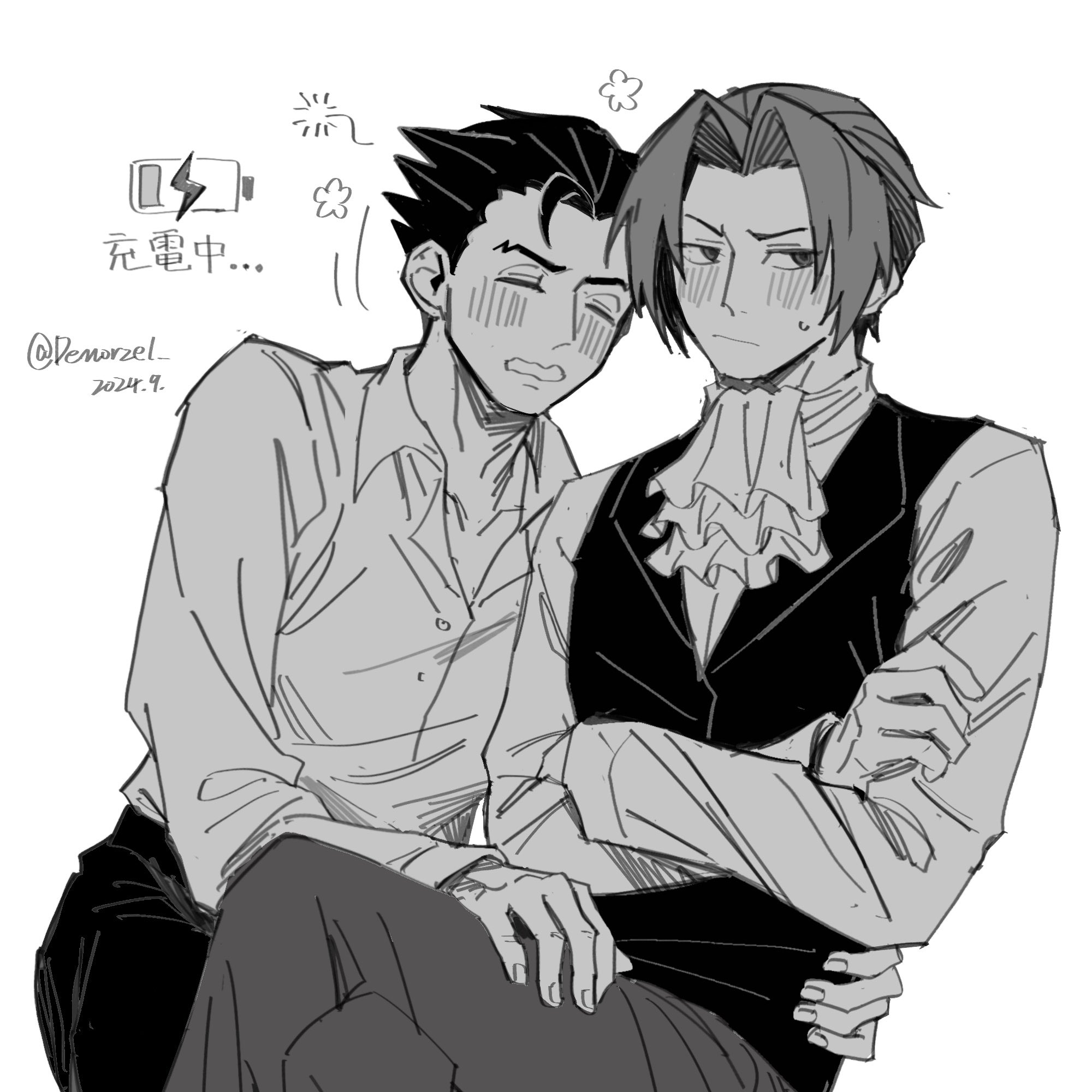 The Big ImageBoard (TBIB) - 2boys ace attorney ascot blush closed eyes ...