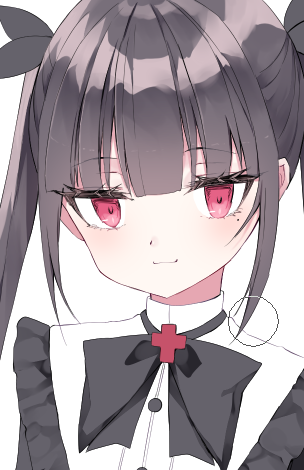 The Big ImageBoard (TBIB) - 1girl black bow black bowtie black hair blunt bangs bow bowtie ...