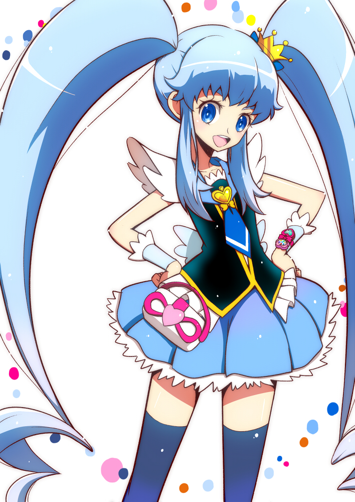 The Big ImageBoard (TBIB) - blue eyes blue hair blue legwear blue skirt ...