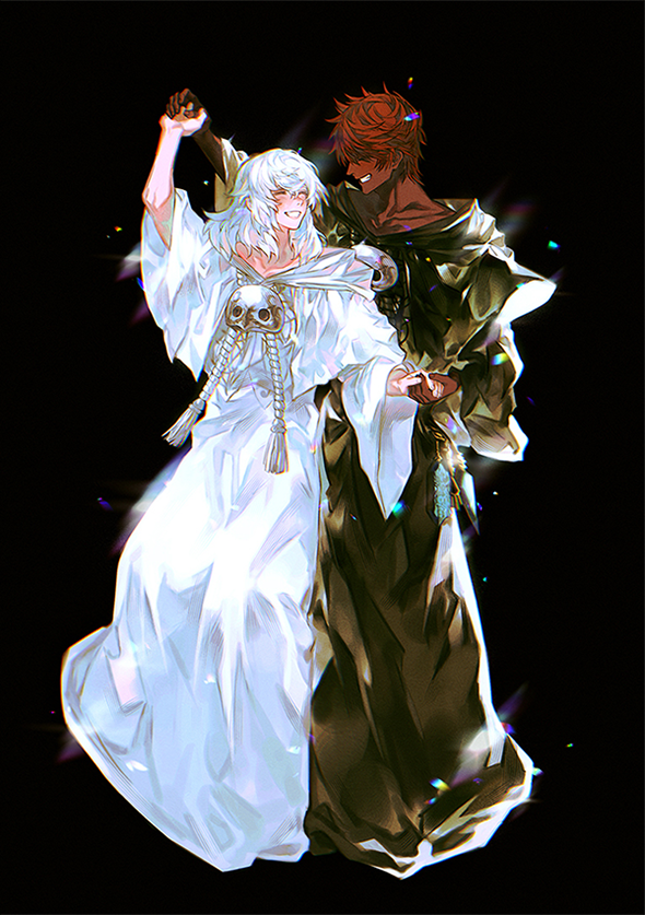 The Big ImageBoard (TBIB) - 2boys ^ ^ arm up bishounen black background ...