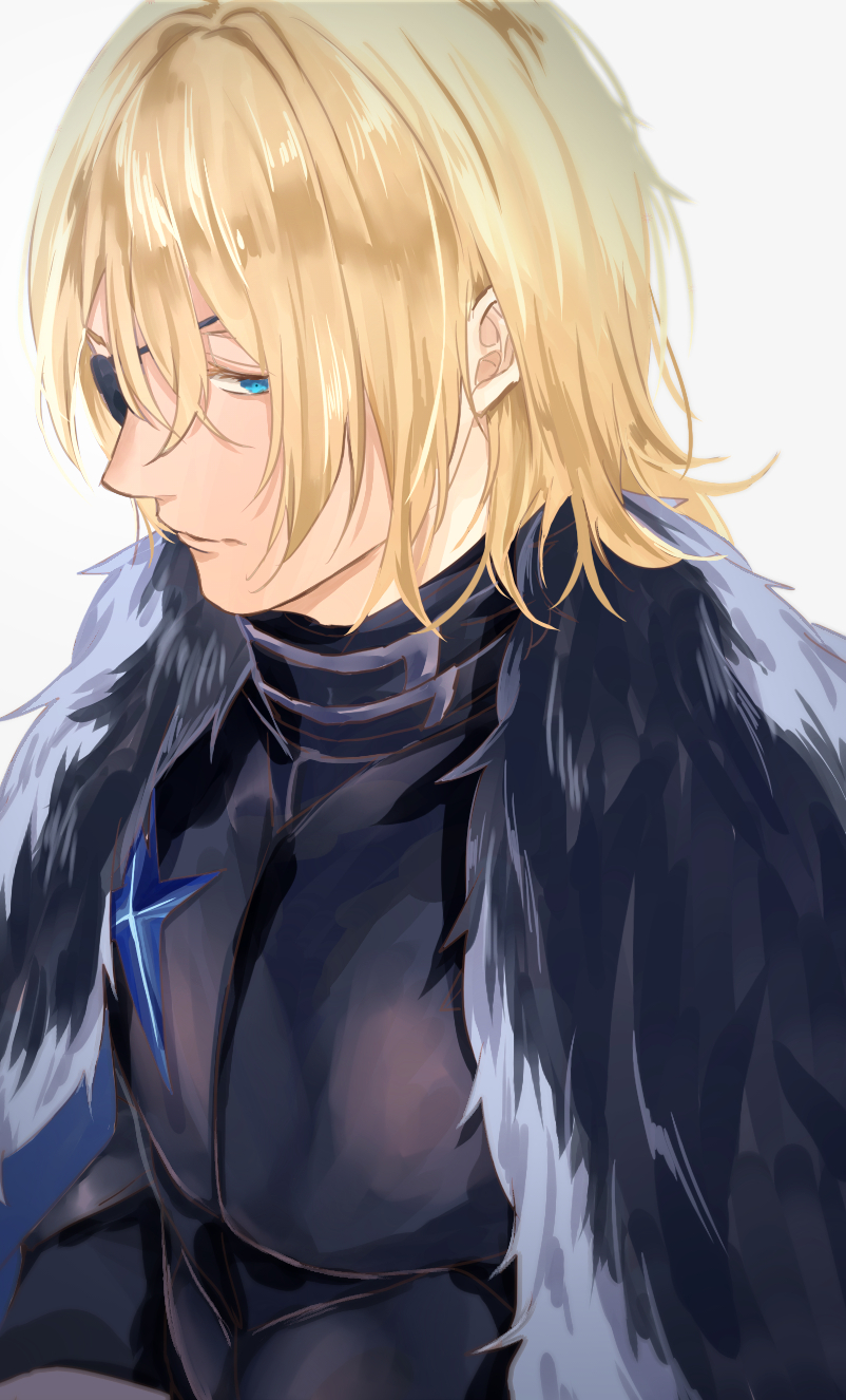 The Big ImageBoard (TBIB) - 1boy armor black armor black fur blonde hair blue cape breastplate ...