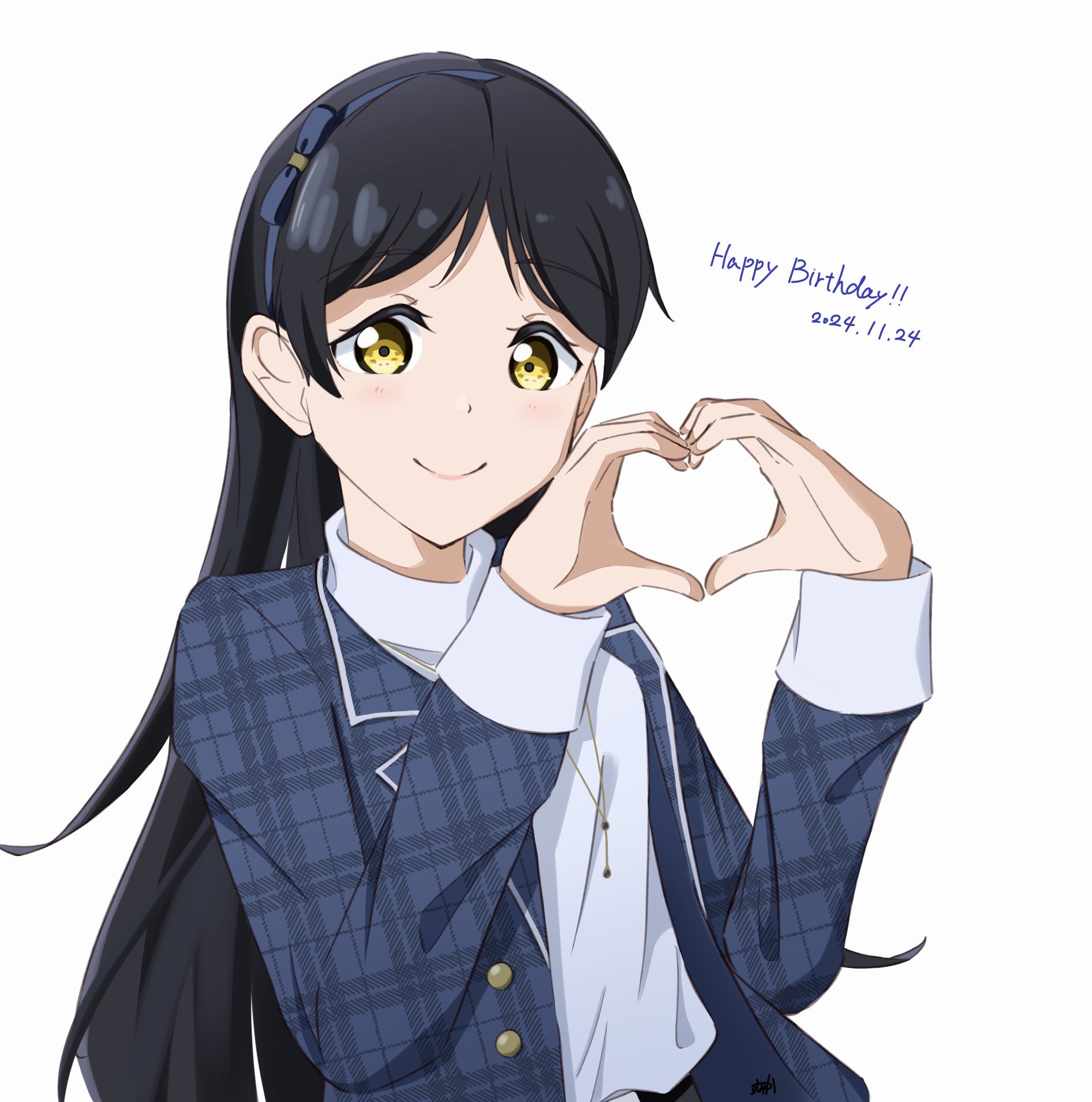 The Big ImageBoard (TBIB) - 1girl black hair blazer blue hairband blush bow hairband closed ...