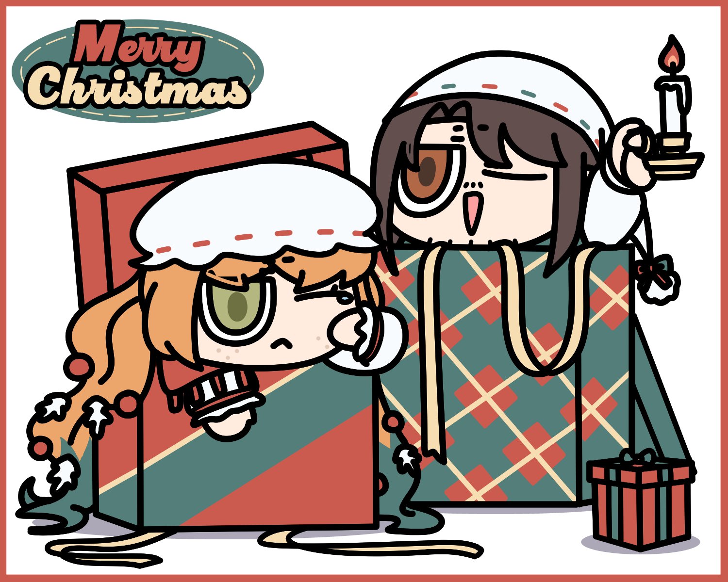 The Big ImageBoard (TBIB) - 1boy 1girl box brown eyes brown hair candle ...