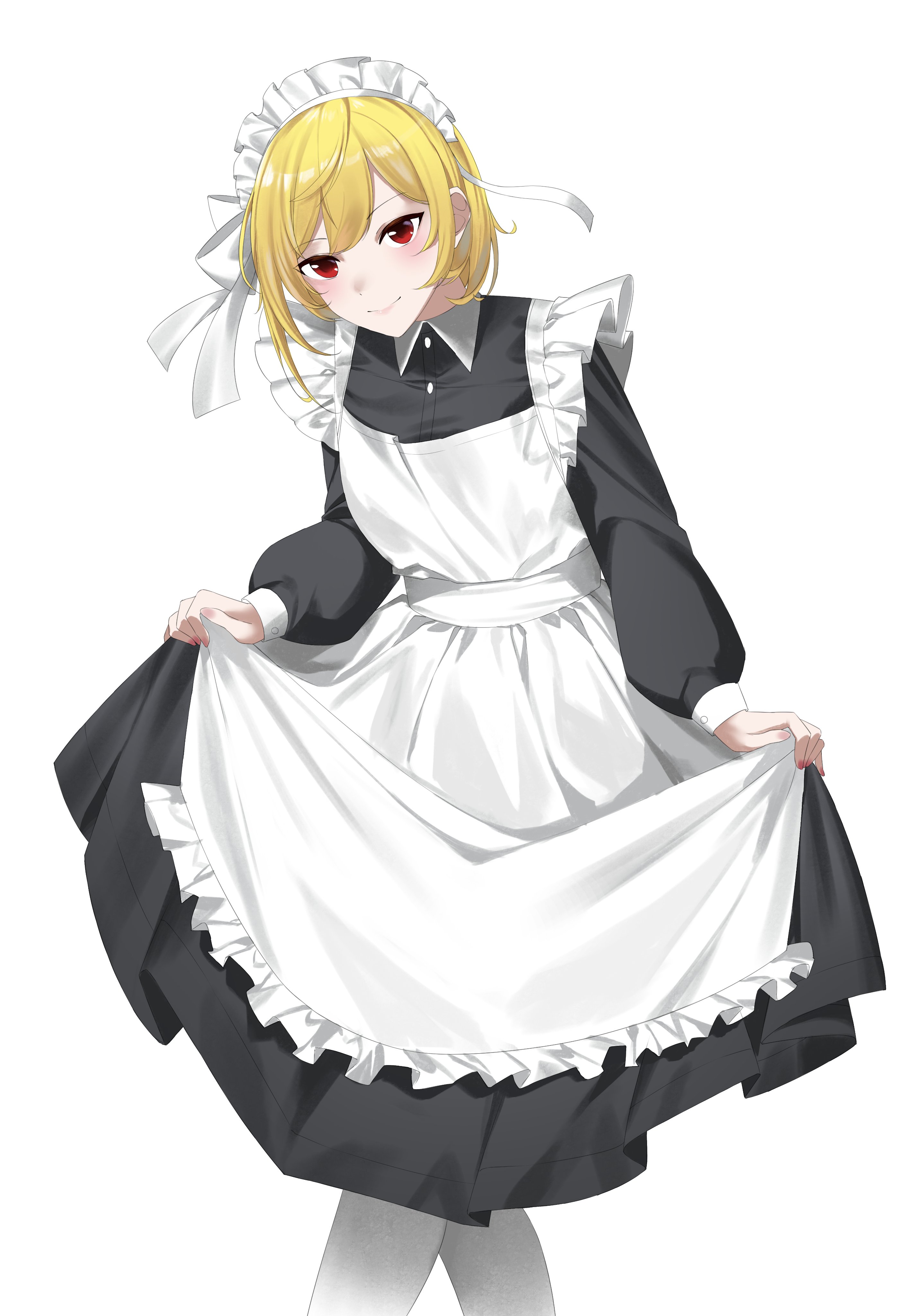 The Big ImageBoard (TBIB) - 1girl absurdres ags artz alternate costume apron blonde hair blush ...
