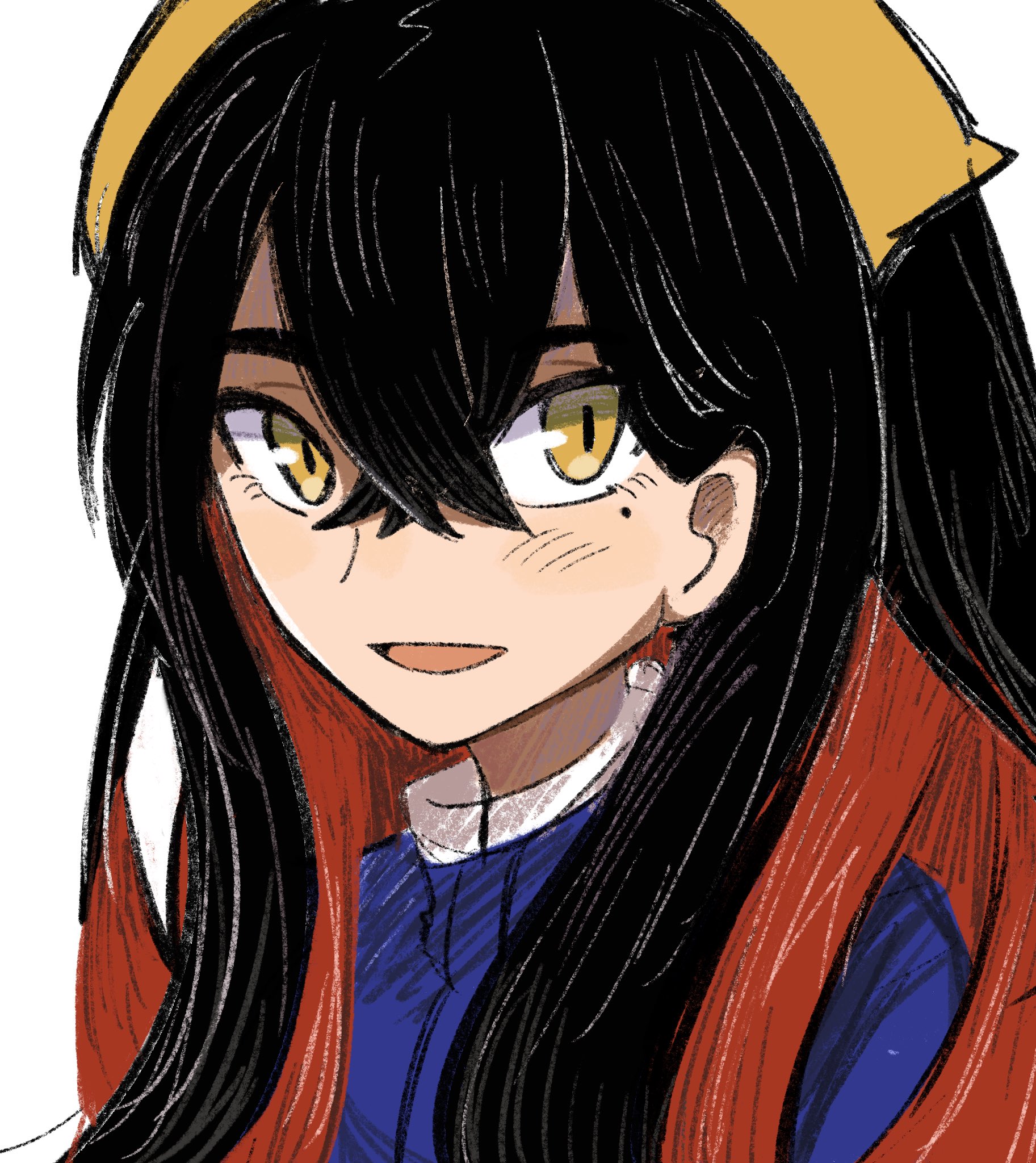 The Big ImageBoard (TBIB) - 1girl :d black hair blue jacket carmine (pokemon) colored inner hair ...